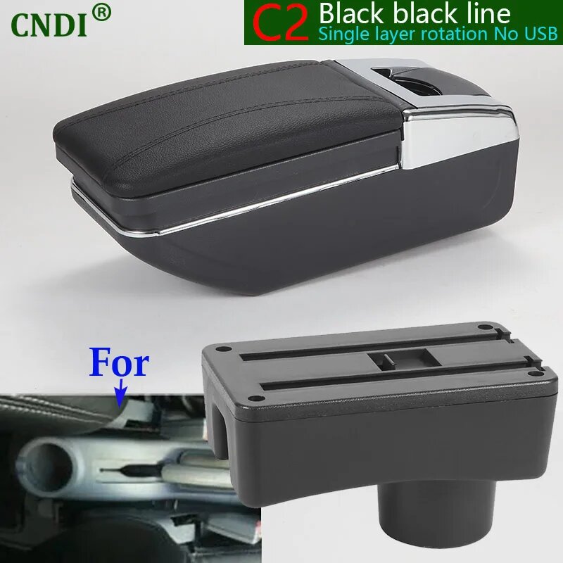 Подлокотник для Hyundai Accent Tagaz, автомобильный подлокотник для Hyundai Accent, внутренние детали, коробка для хранения деталей интерьера, автомобильные аксессуары C2 Black line No USB