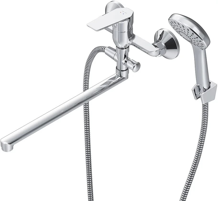 Смеситель для ванны Am.Pm Gem F90A90100 универсальный, с душевым гарнитуром, хром