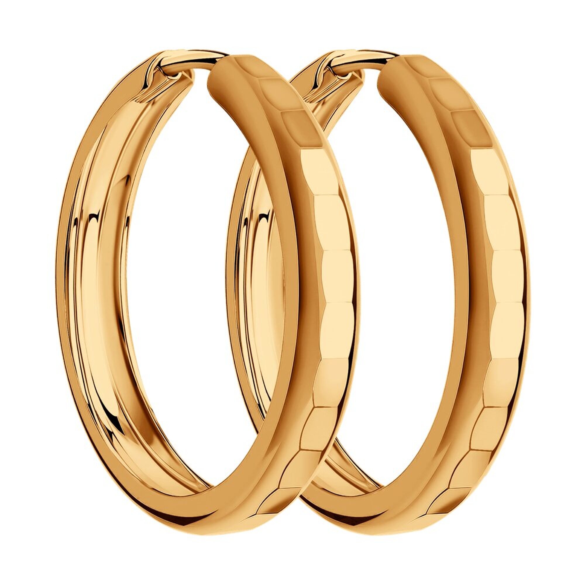 Серьги конго, серебро, 925 проба, золочение