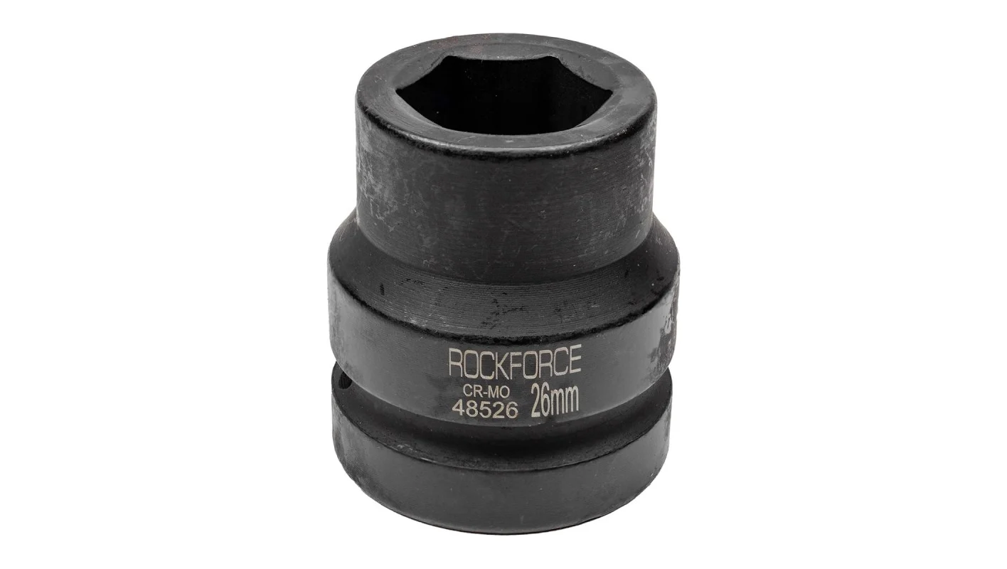 Головка торцевая 26мм 1" 6-гранная ударная L=58мм ROCKFORCE RF-48526