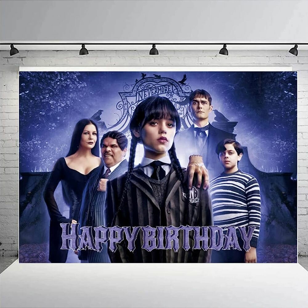 Тематический фотофон MyPads Wednesday Addams для различных мероприятий