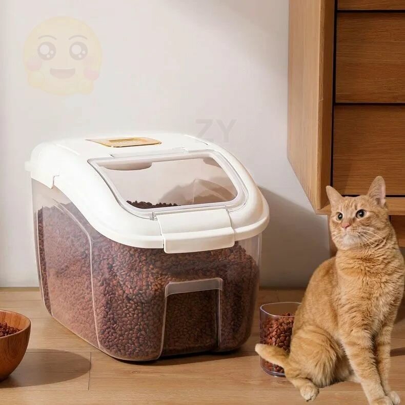 Контейнер для корма для домашних животных,10-литровый( около 5 кг) белый контейнер для корма домашних животных - большая емкость для хранения