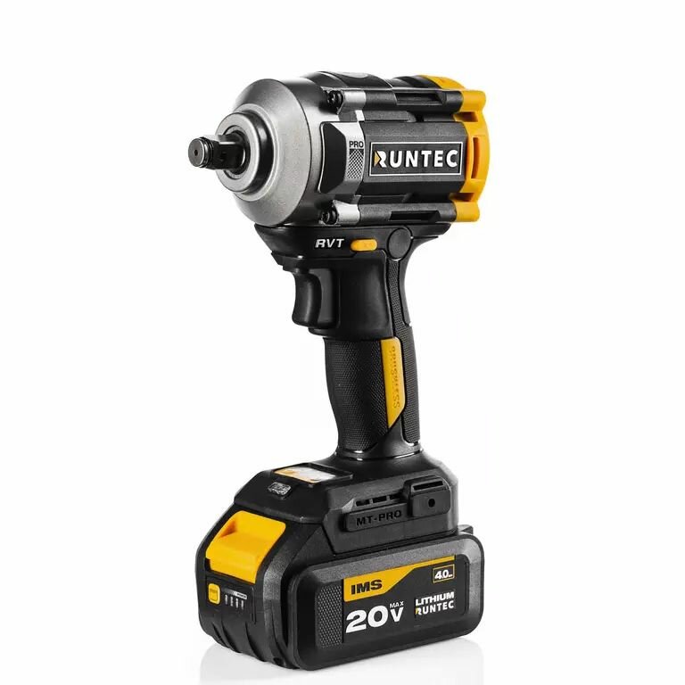 Гайковерт ударный аккумуляторный RUNTEC PRO 1/2", 20В, 2*4Ач, 650Нм, RUNTEC RT-IW650