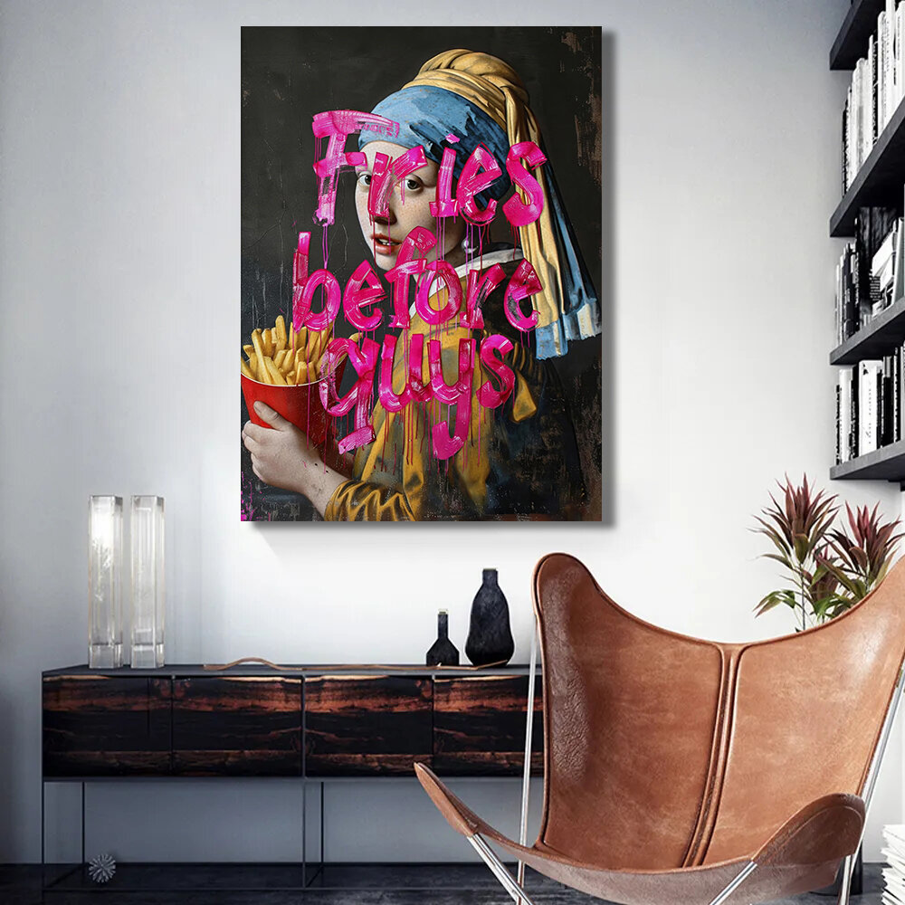 Девушка с жемчужной серёжкой / вермеер, Картина девушка, картина на холсте / в салон красоты, 20х30 см.