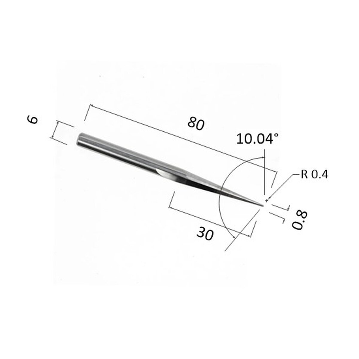 Фреза DJTOL N2ZXJQ6300880 прямая двухзаходная конусная сферическая (по дереву, композиту (АКП), пластику)