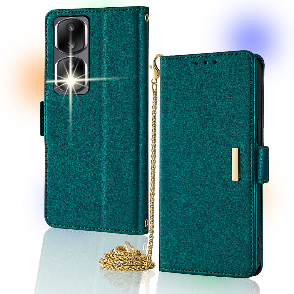 Чехол книжка для Honor 90 защитный, противоударный, с магнитом/ Чехол на Хонор 90, зеленый