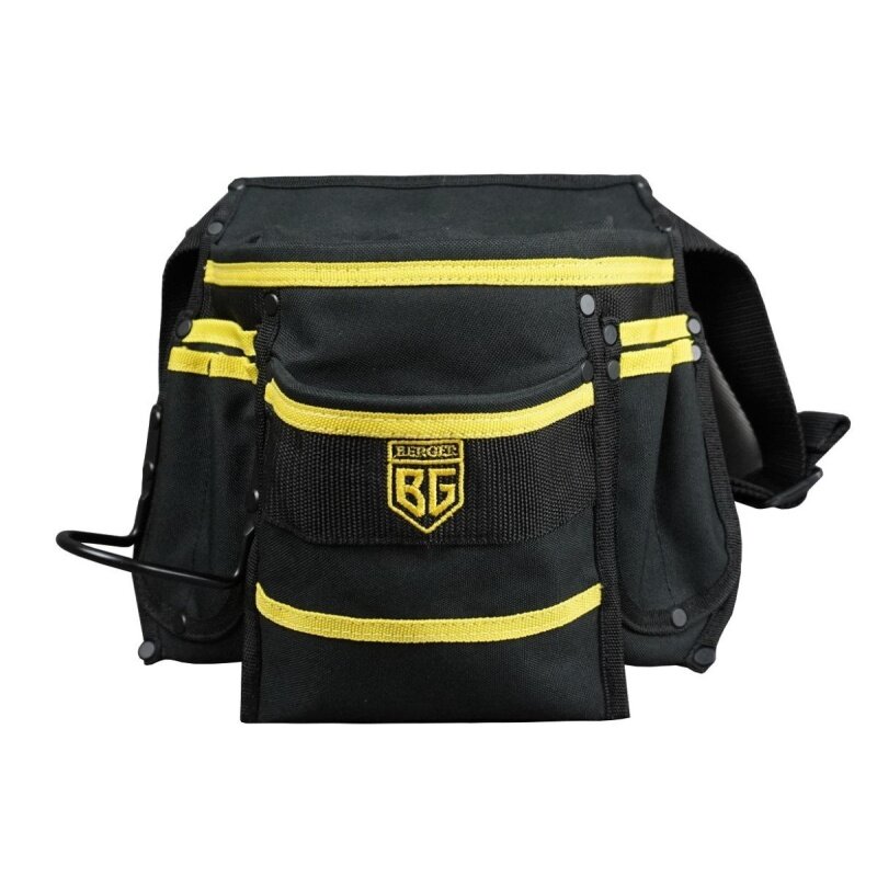 Сумка поясная для инструментов BERGER 30,5x12x27 см, цвет черный с желтым