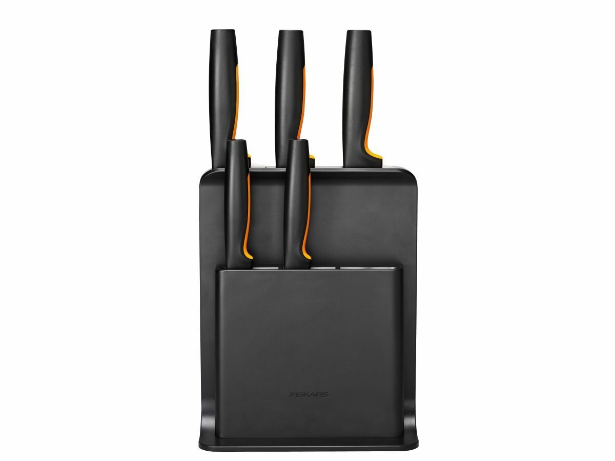 Набор кухонных ножей 5 штук с пластиковой подставкой FF Fiskars (1057554)