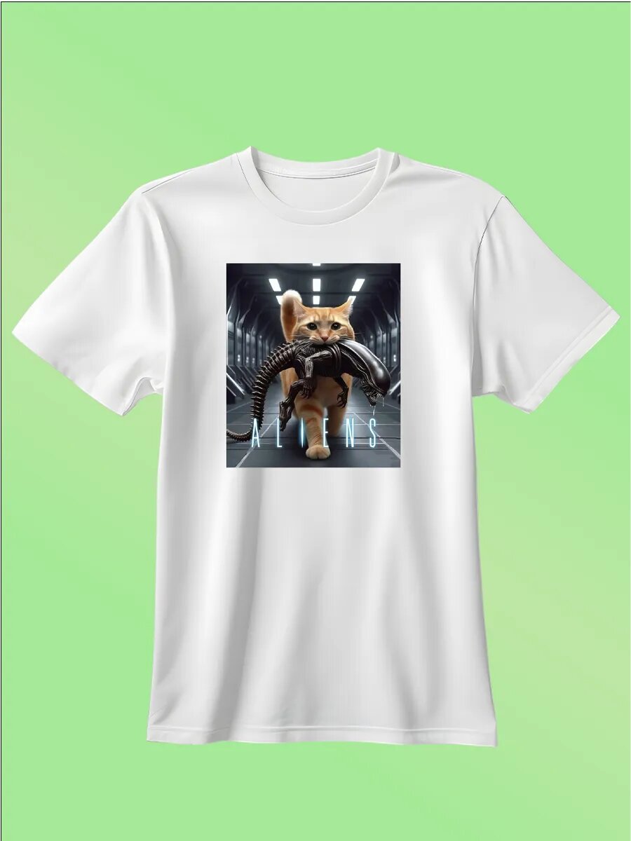 Футболка кот и чужой