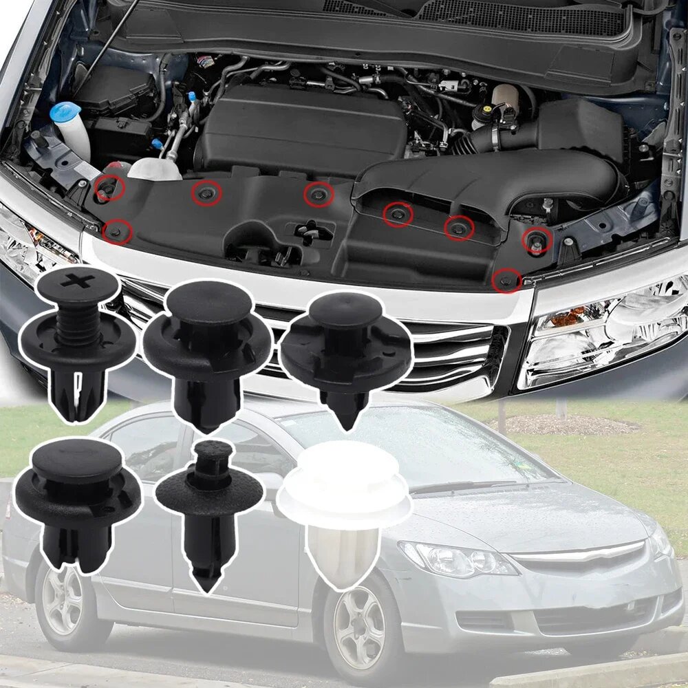 60 шт. для Honda Civic 2001-2006 2007 2008 2009 2010 2011 автомобильные заклепки багажника, брызговик, панель боковой стойки, обивочные штифты, зажимы для отделки