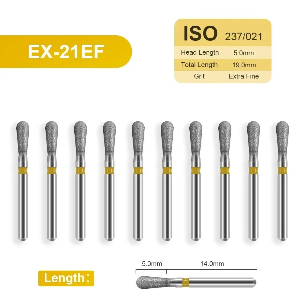 Стоматологические боры Xceldent EX-21EF, Extra Fine, 10 шт.
