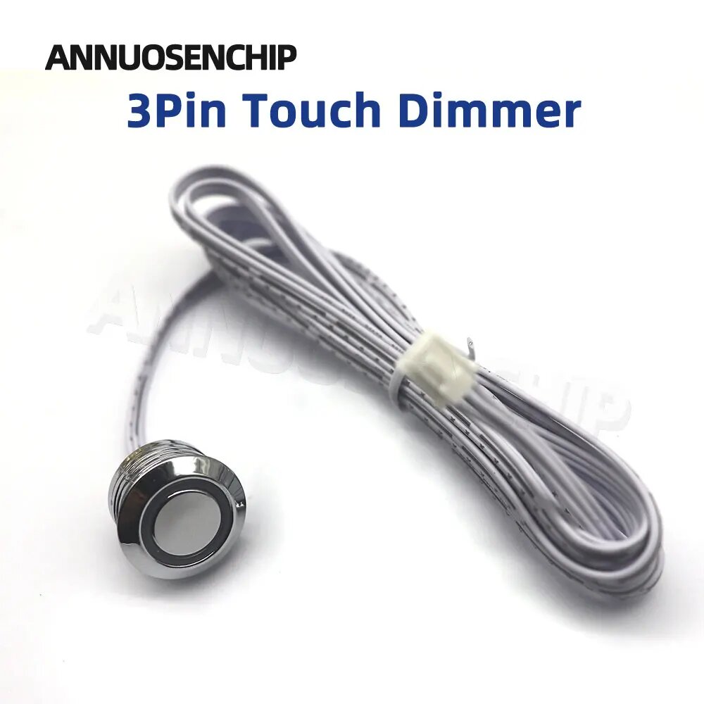 Mini Smart Touch Dimmer Switch DC 12V 24V 3Pin Quick Connect for LED Cabinet Light Drive Power Sensor Centralized Control On/Off