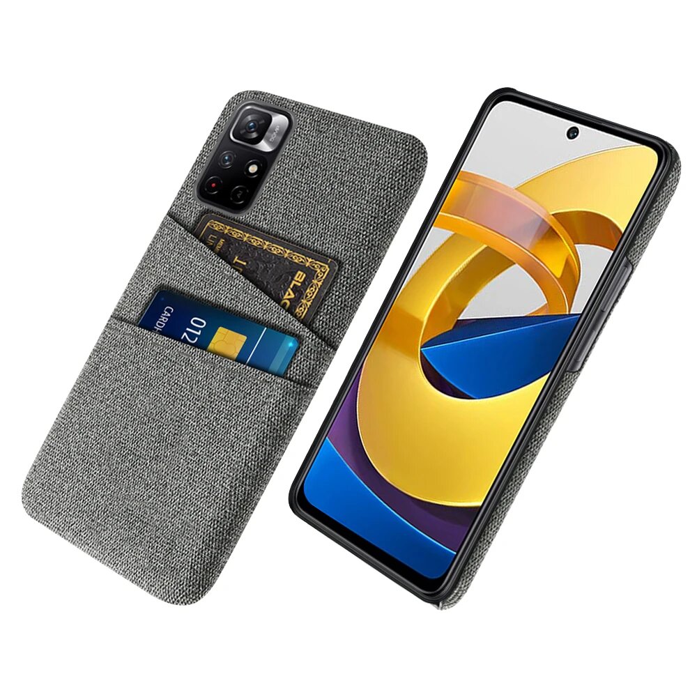 Чехол для Xiaomi Poco M4 Pro для Poco M4 M3 Pro 4G 5G, тканевый чехол с двумя Dark Gray, Poco F3
