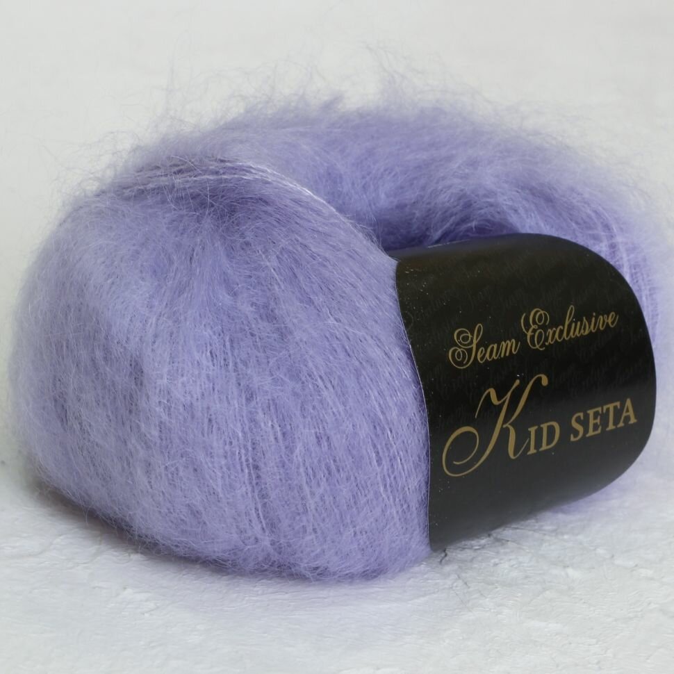 Пряжа Kid Seta Seam цвет 06047 сирень, 10шт*(210м/25г), 72% кид мохер 28% малберри шёлк