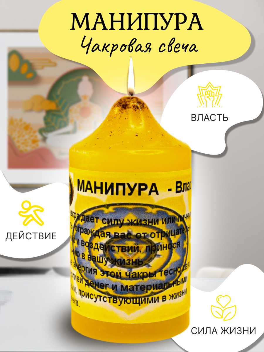 Свеча Манипура - власть чакровая