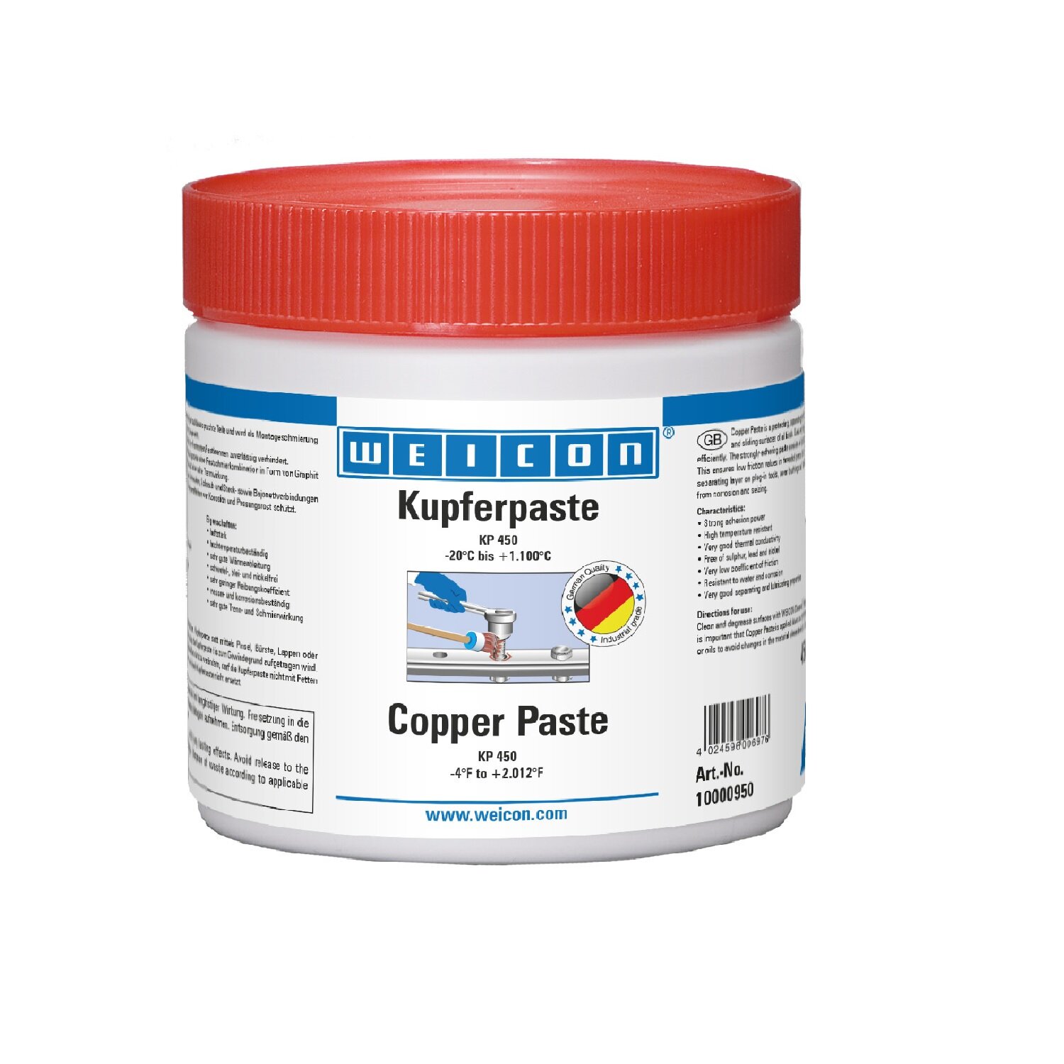 Антикоррозийная медная паста WEICON 450 г, не содержит серы, свинца или никеля