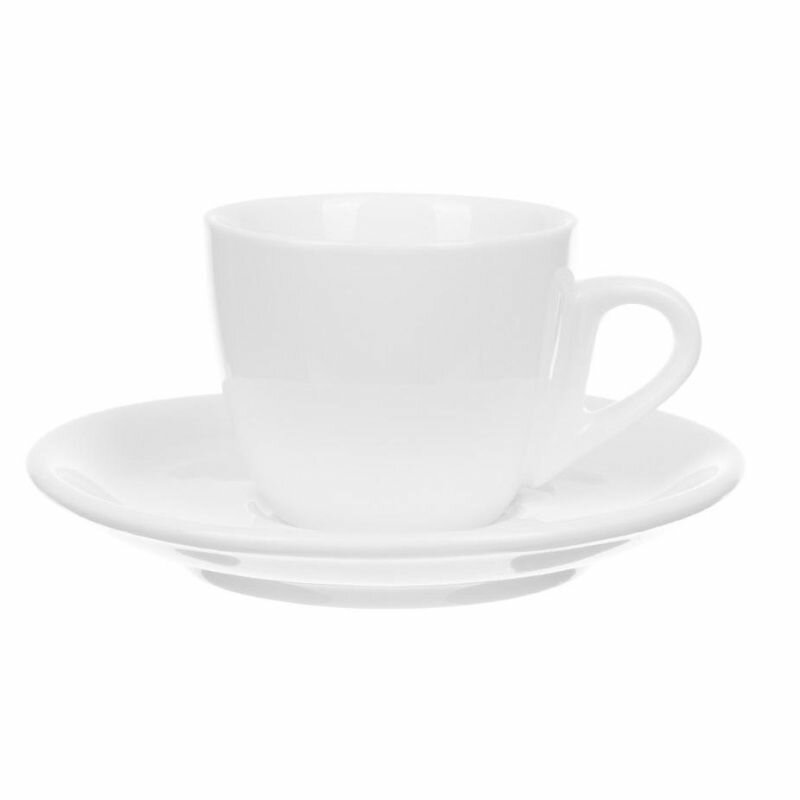 Кофейная пара Chan Wave Classic фарфор, белая, 85 мл (фк0185)