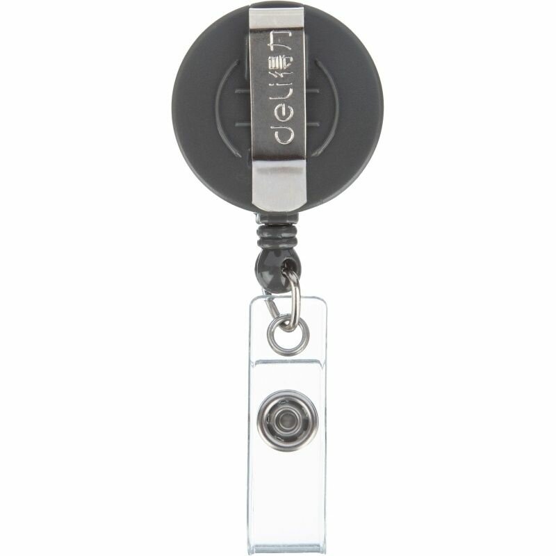 Держатели для бейджа Deli Серые, с рулеткой, 80 см, 12 шт (8309)