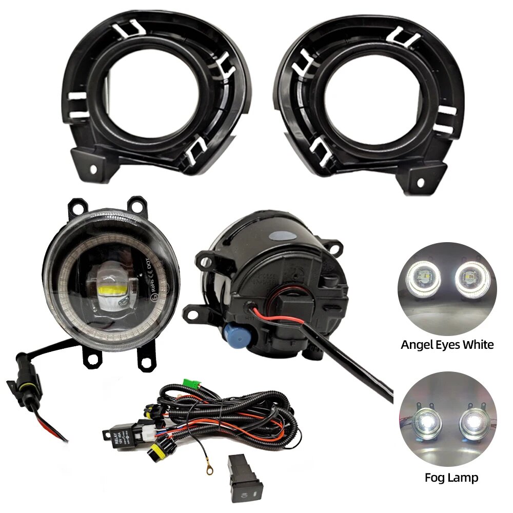 Автомобильные фонари, противотуманные фары, противотуманные фары для Toyota Corolla Axio Fielder 2015 2016 2017, жгут проводов, крышка радиатора, галогенные глаза ангела DRL