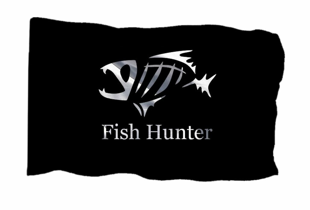 Флаг Fish Hunter, 70х105 см на шёлке для ручного древка