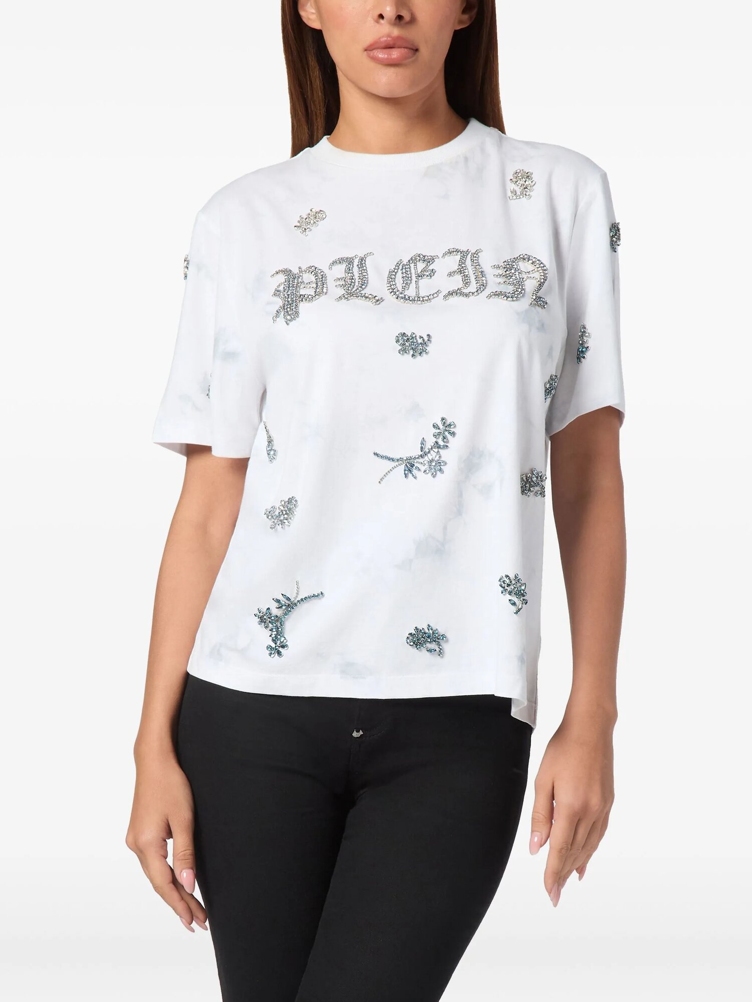 Футболка PHILIPP PLEIN Flowers, размер L, белый — фото 1