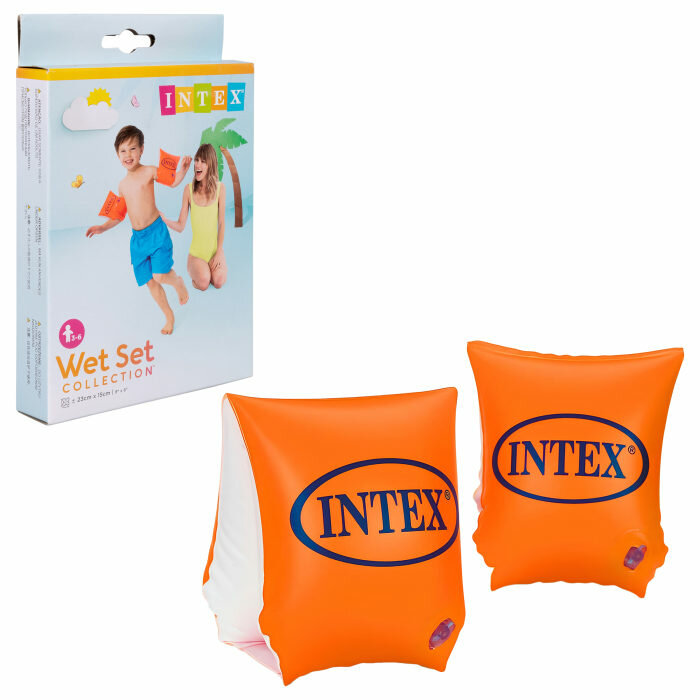 Нарукавники для плавания детские Intex Интекс рукава надувные, 3-6 лет, для девочки и для мальчика