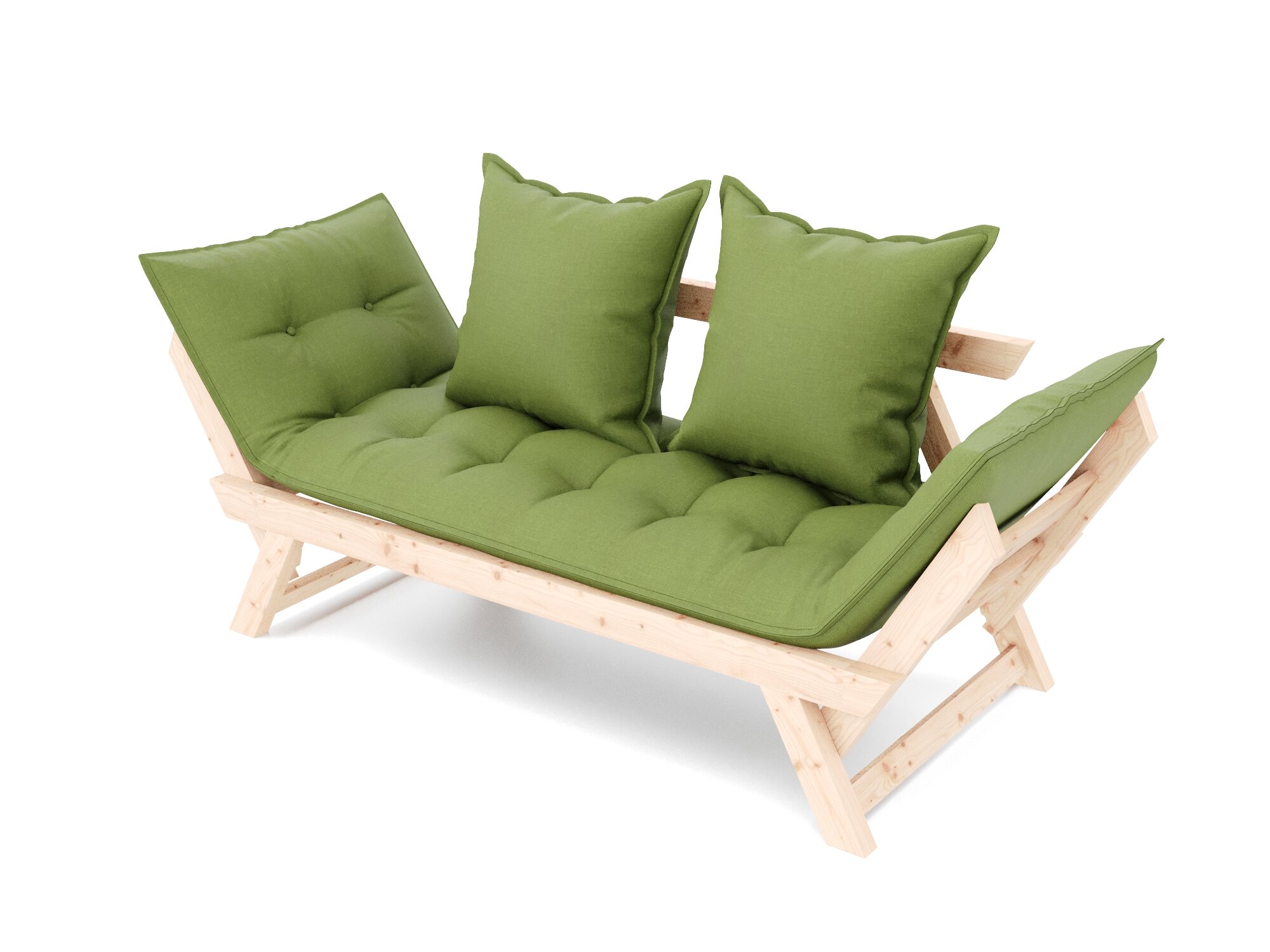 Кушетка Arsko Пегас, с подлокотниками, с подушками, раскладная, цвет Green Apple