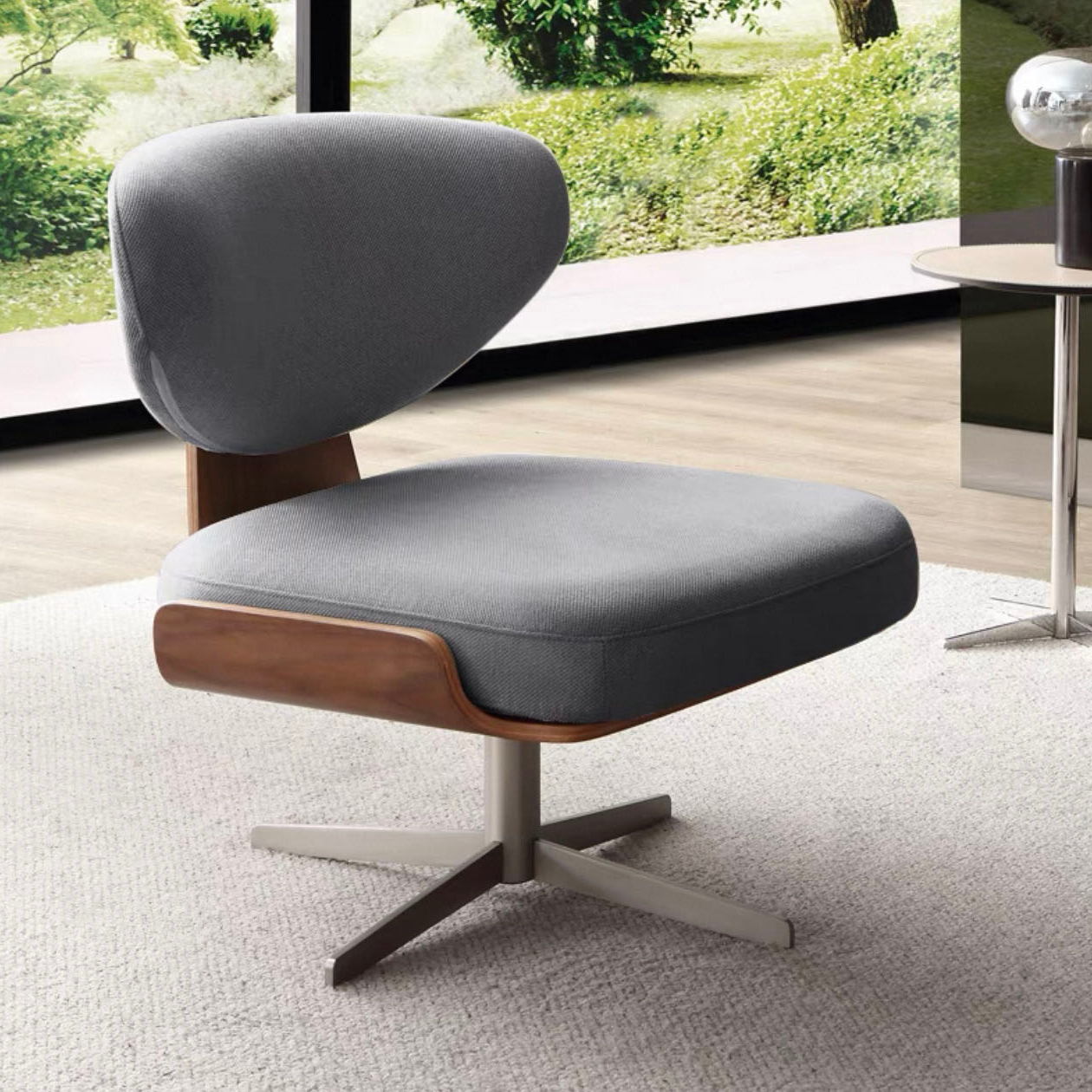 Кресло без подлокотников поворотное Monbrun (серый)