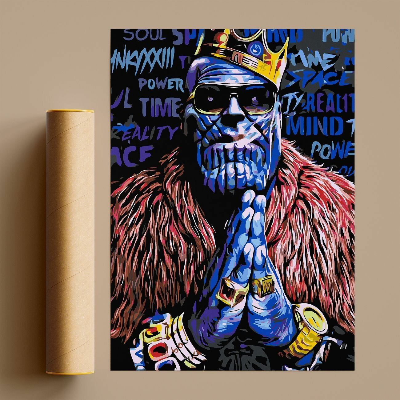 Постер Марвел Танос 40х50 см без рамы/ Marvel постер к фильму для интерьера, в подарок