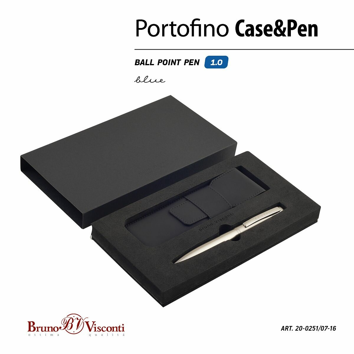 Автоматическая шариковая ручка Bruno Visconti "PORTOFINO" цвет корпуса шампань, 1 мм, цвет чернил синий, в подарочной упаковке