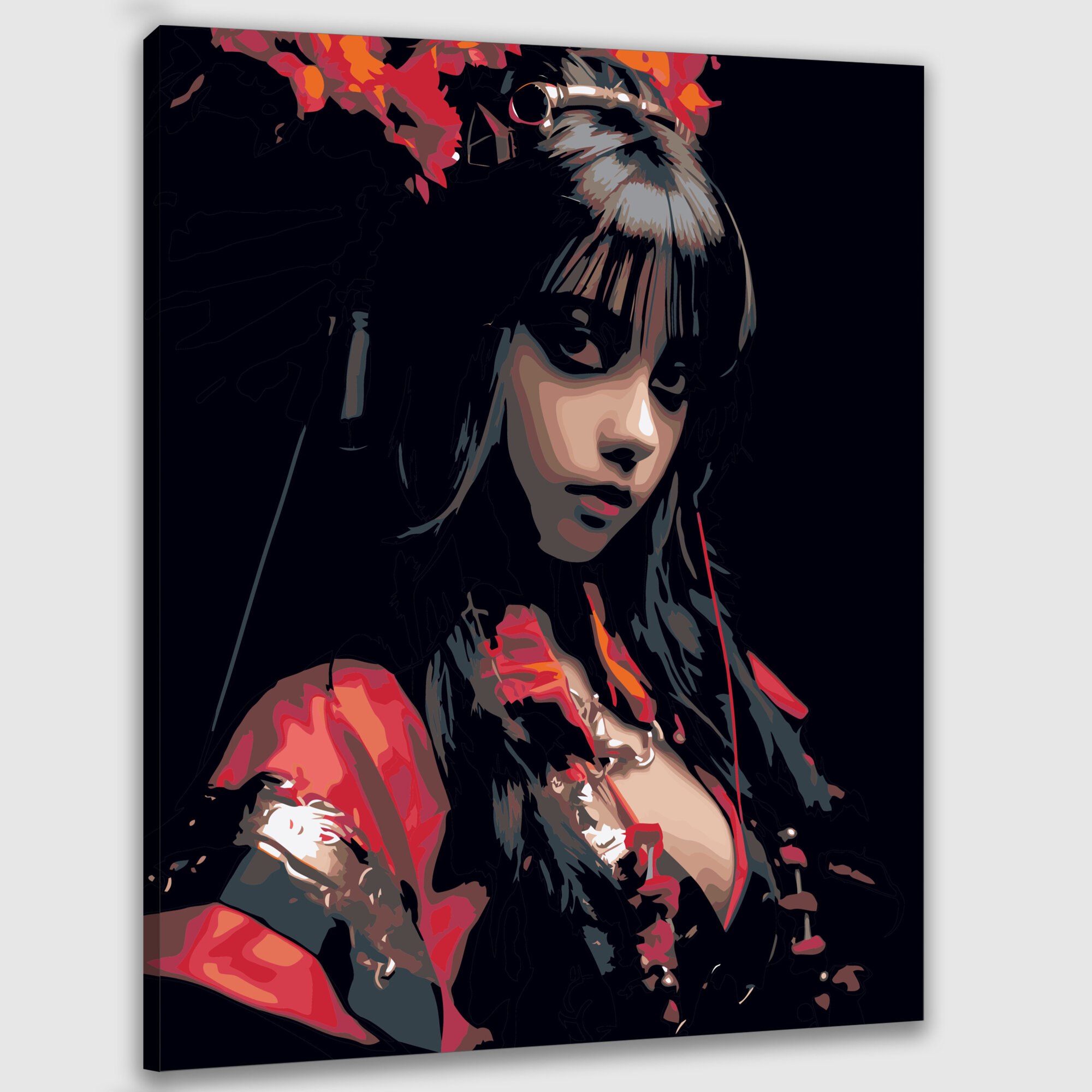 Картина по номерам 40x50 см, картина, фотография, косплей, Genshin Impact, детали, костюм, реквизит, грим, освещение