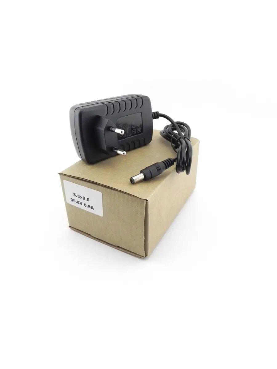 Блок питания, для пылесосов, 30,8 В, 0,8 A, 24,6 Вт, прямой штекер, черный
