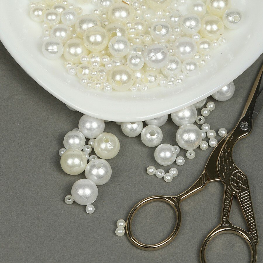 Бусины круглые перламутр ассорти