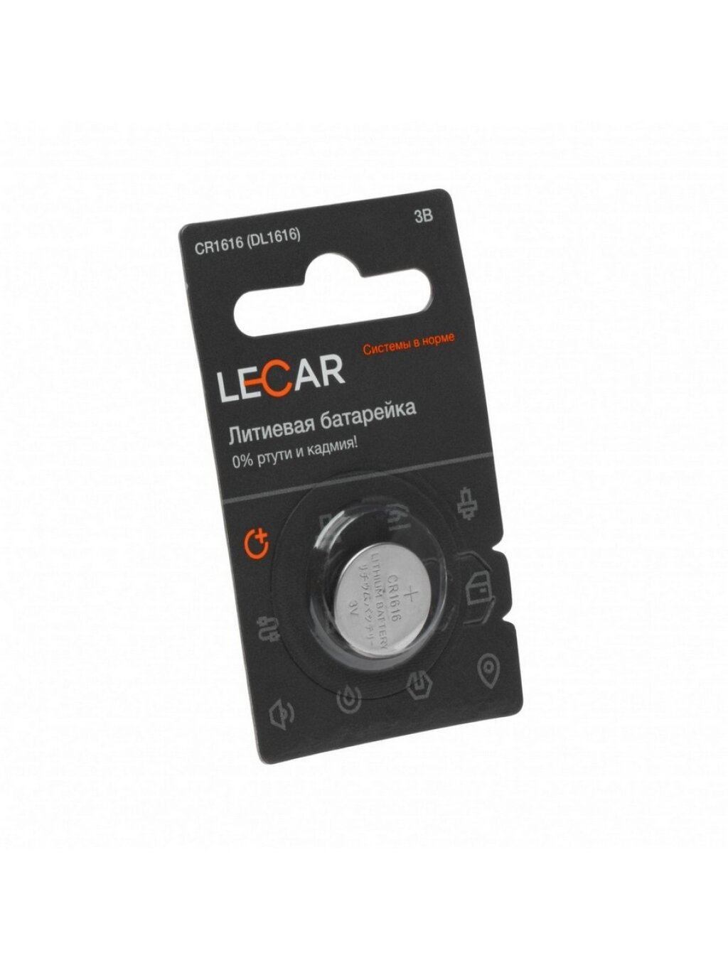Батерейка Lecar LECAR000143106 CR1616 литиевая в блистере, литиевая, 1