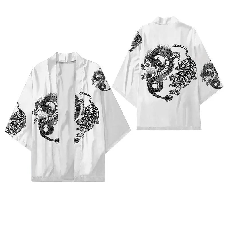 Черный кимоно кардиган из полиэстера Белый, XXС, kimono 16