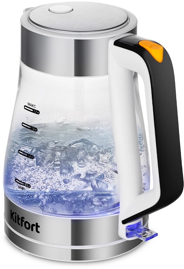 Электрочайник Kitfort КТ-6626 нержавеющая сталь 1.7л 2200Вт стекло/металл