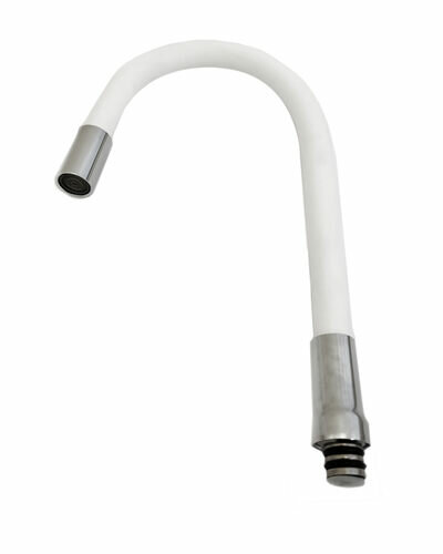 Гусак гибкий силиконовый 3/4" с аэратором для смесителя белый 50 см
