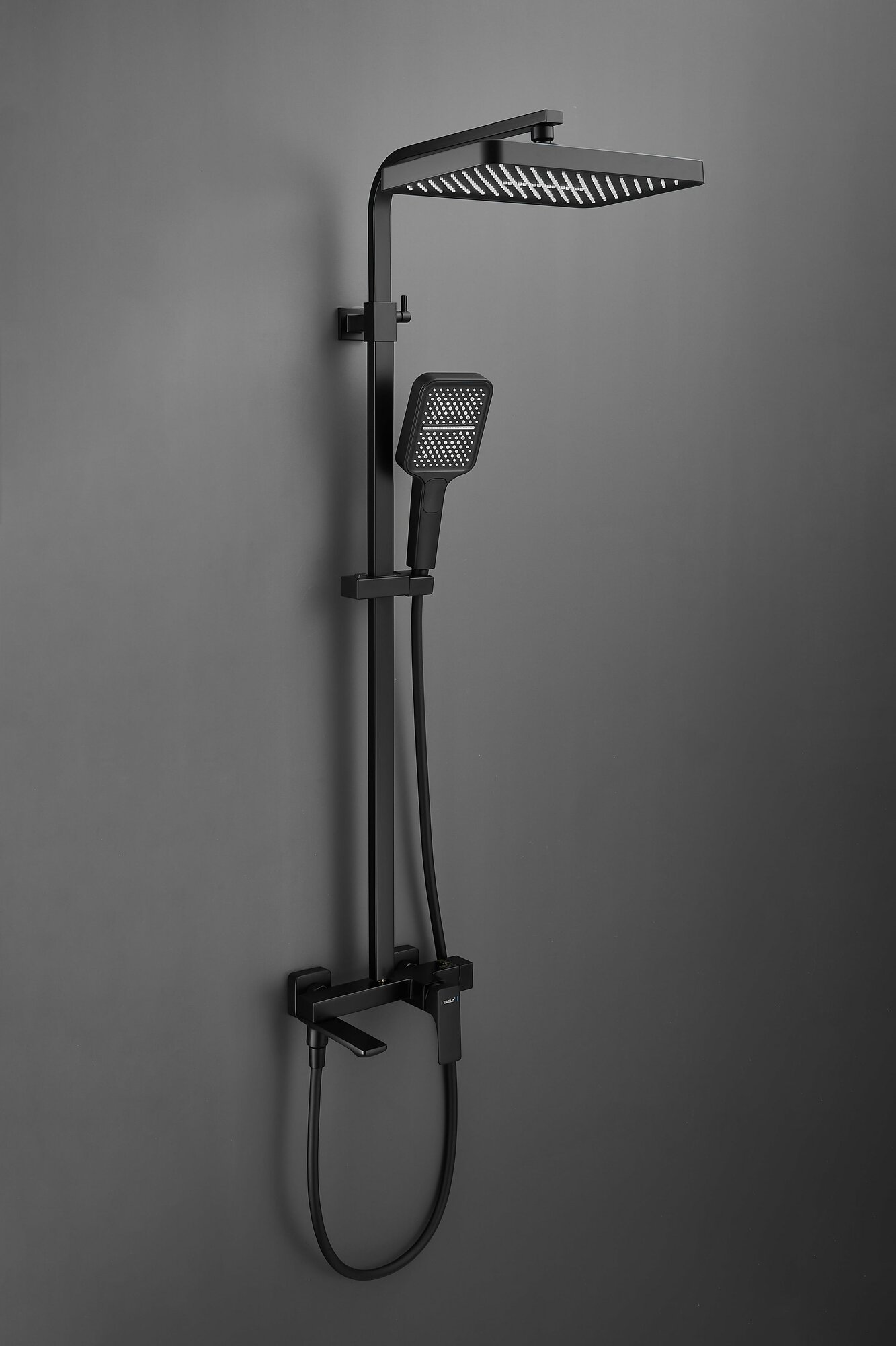 Душевой комплект с тропическим душем и смесителем, черный нержавеющая сталь Belz B24709-7