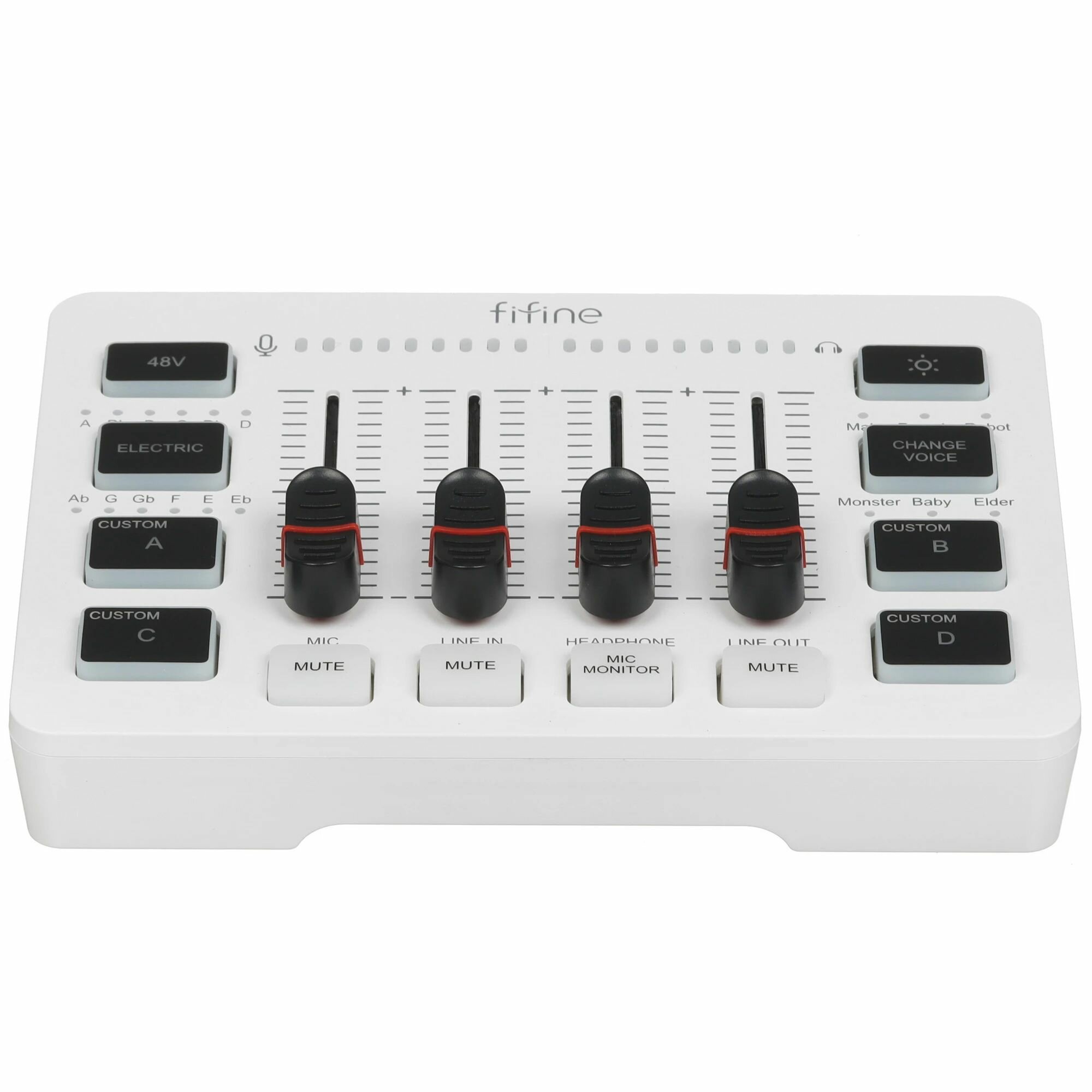 Микшер Fifine SC3, геймерский, мониторинг, RGB-подсветка, белый, USB — фото 1
