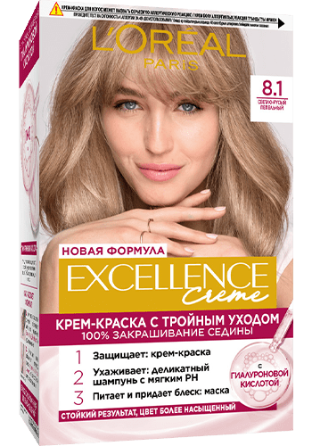 Краска для волос L`Oreal Paris Excellance 8.1 Светло-русый пепельный