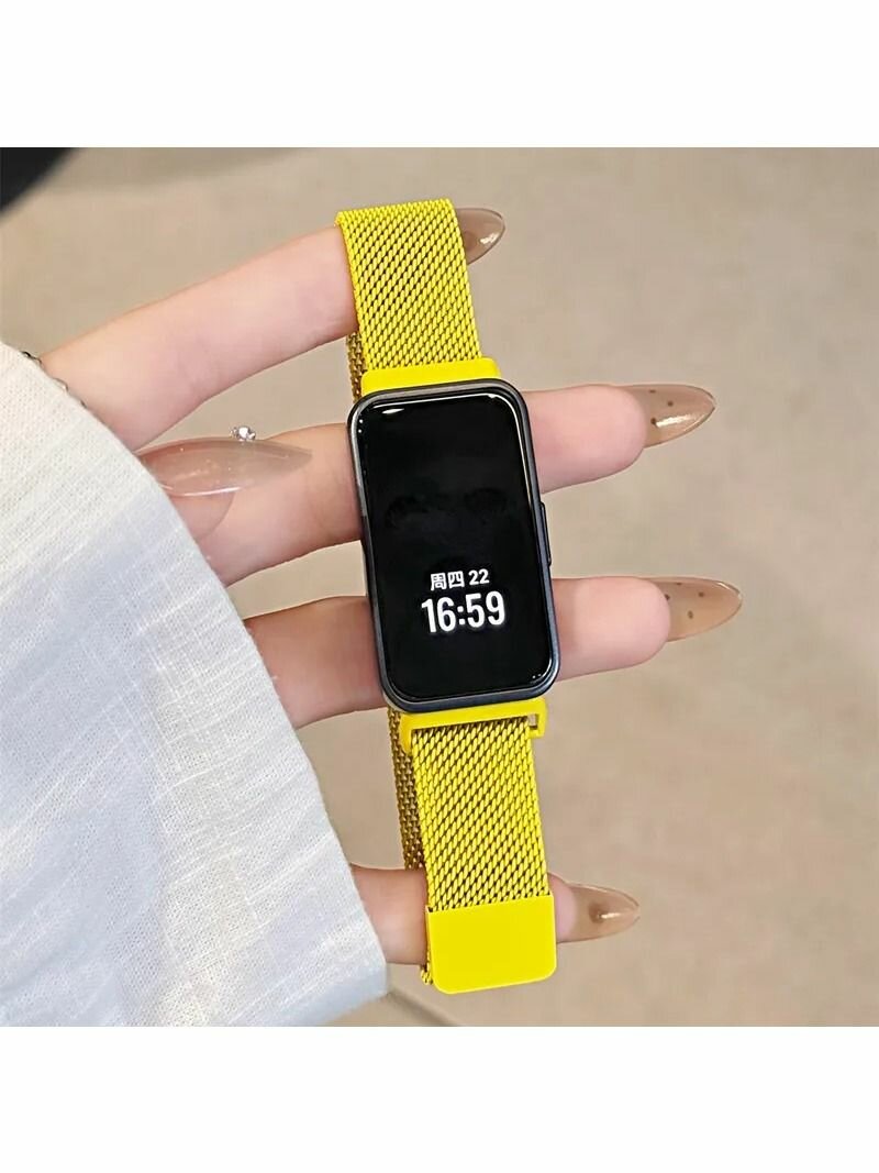 Миланский петельный ремень для Huawei Band 10/9/8 Браслет Correas из нержавеющей стали Металлический браслет для