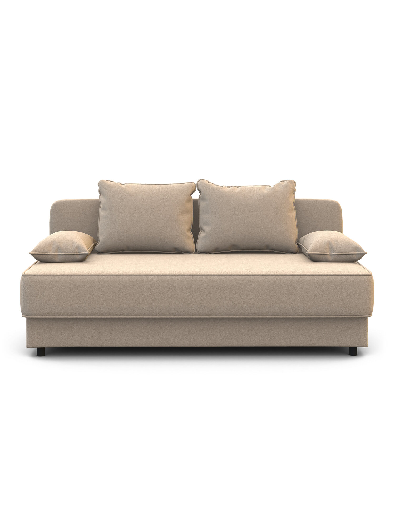 Диван Кушетка Прима 77х194 см, с ящиком для белья, велюр бежевый