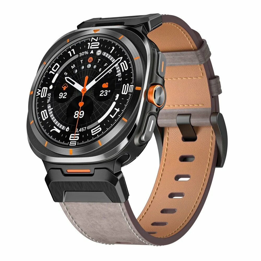 Премиум кожаный ремешок для Samsung Galaxy Watch Ultra 47 мм