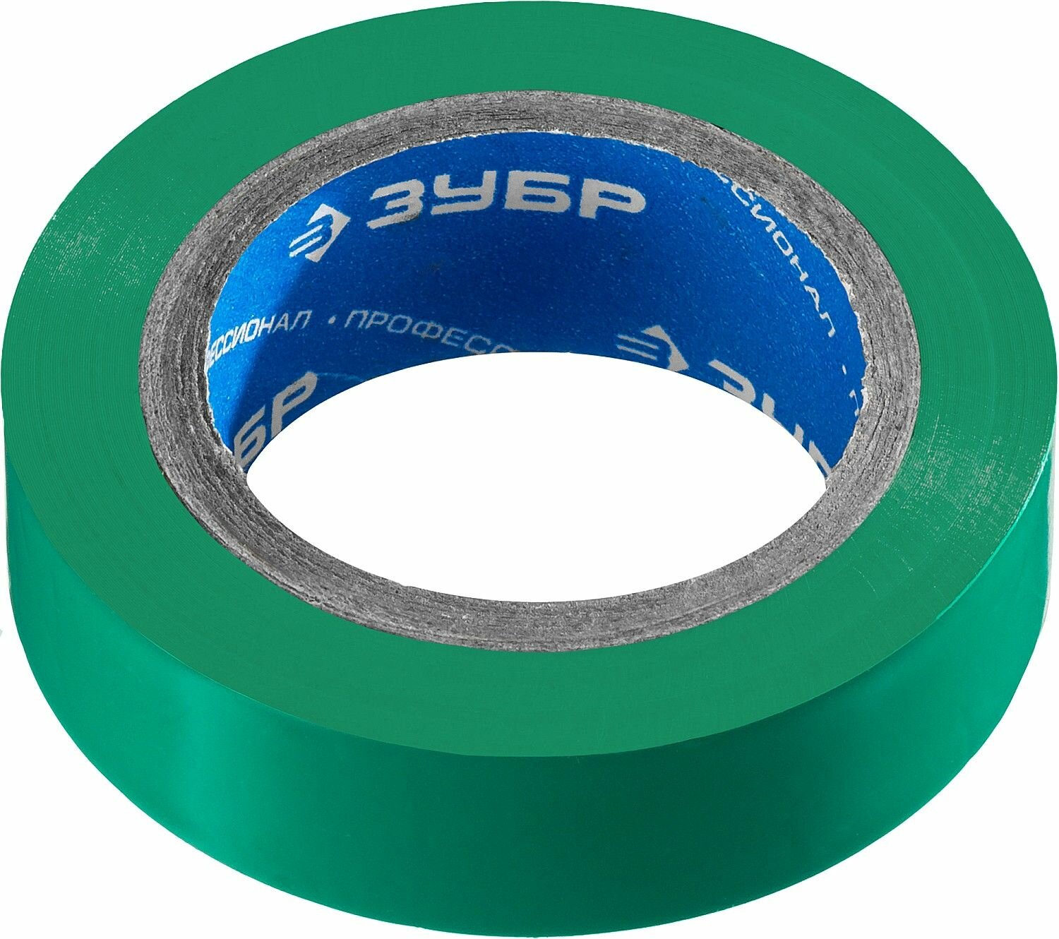 Изолента ПВХ ЗУБР Электрик-10, 15 мм, 10 м, 6 000 В, зеленая, не поддерживает горение, Профессионал
