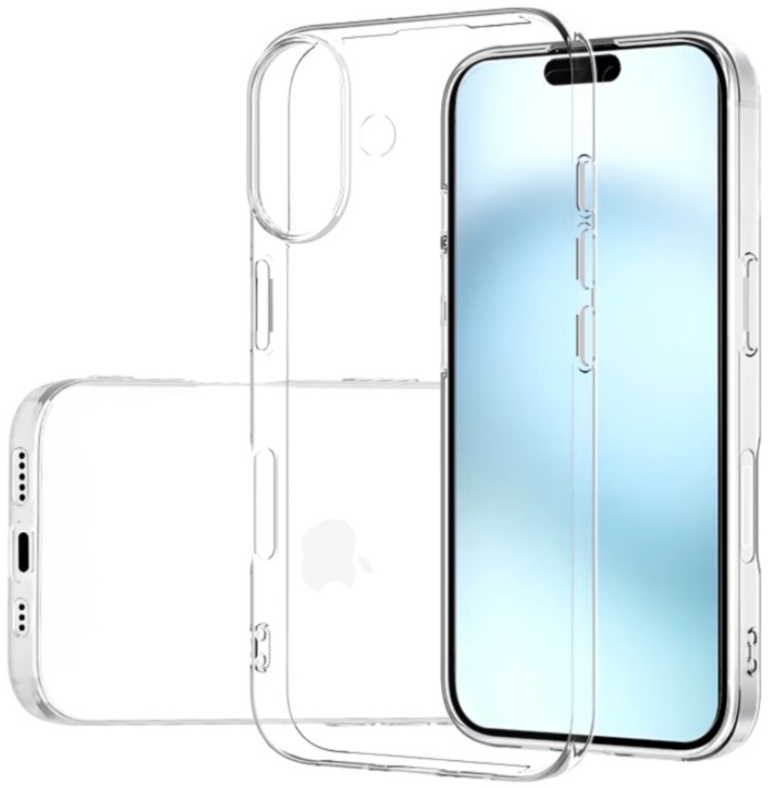 Чехол защитный, ударопрочный, прозрачный, силиконовый для iPhone 17