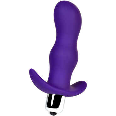 Toyfa A-Toys Vibro Anal Plug S, фиолетовая Анальная пробка с вибрацией и загнутой головкой
