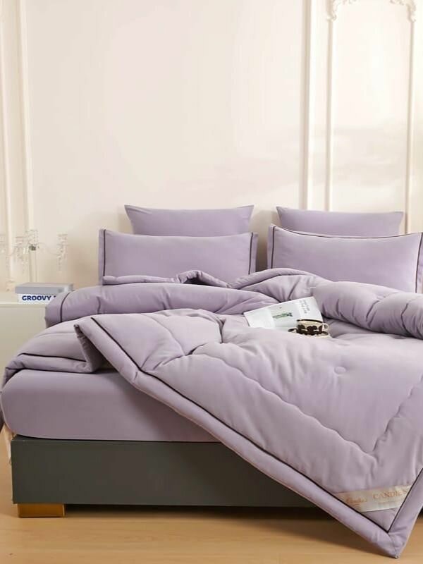 Постельное белье с одеялом евро, бархатный сатин, хлопок, простынь на резинке, наволочки 50х70, 70х70 Candies Can-27B