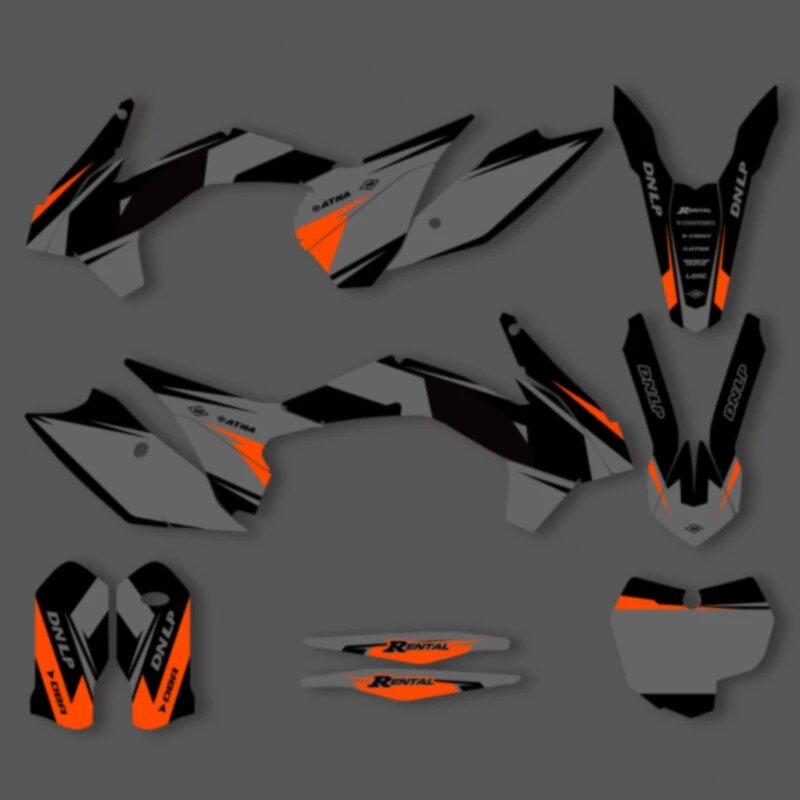 PowerZone пользовательские графические фоны для команды, набор наклеек для KTM SX SXF 2013-2015 EXC XCW Enduro 2014-2016 125–500cc 123 2015 SXF