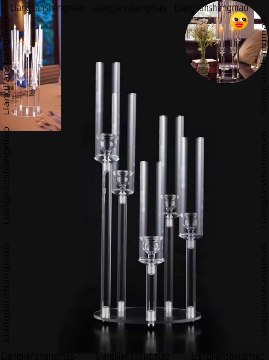 Эксклюзивный настольный акриловый подсвечник для свадебного торжества с полировкой