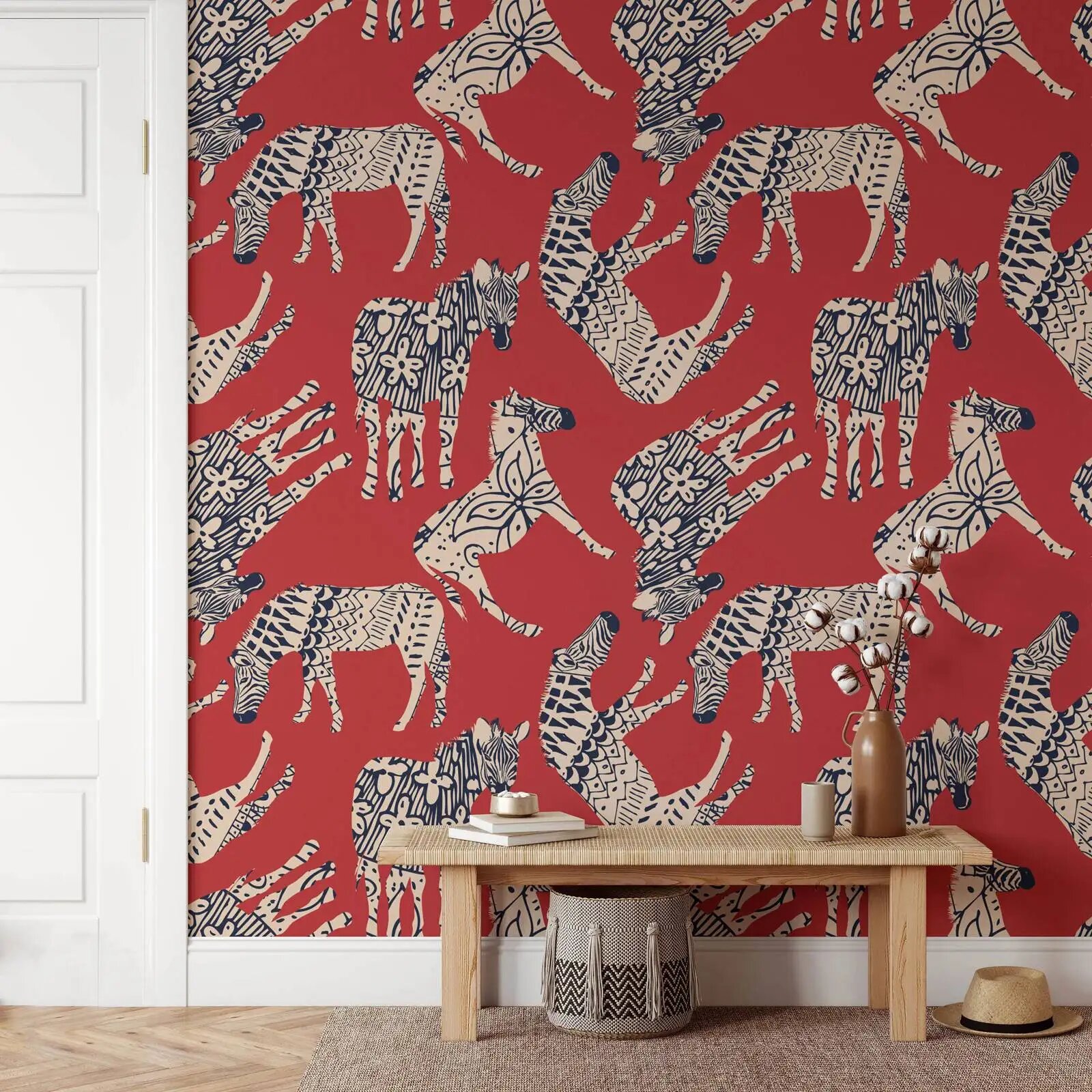 Бумажные обои Pixel&Wall Zebra Art Deco Tradition Un-paste, 50cm x 30cm Sample